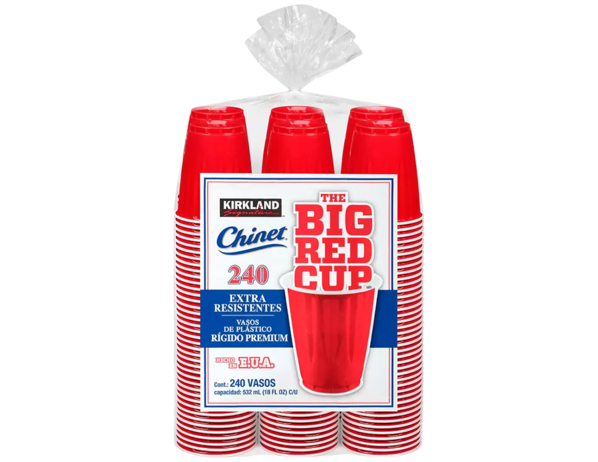 Kirkland Signature Vasos Rojos de Plástico Extra Resistentes 240 Pieza ...